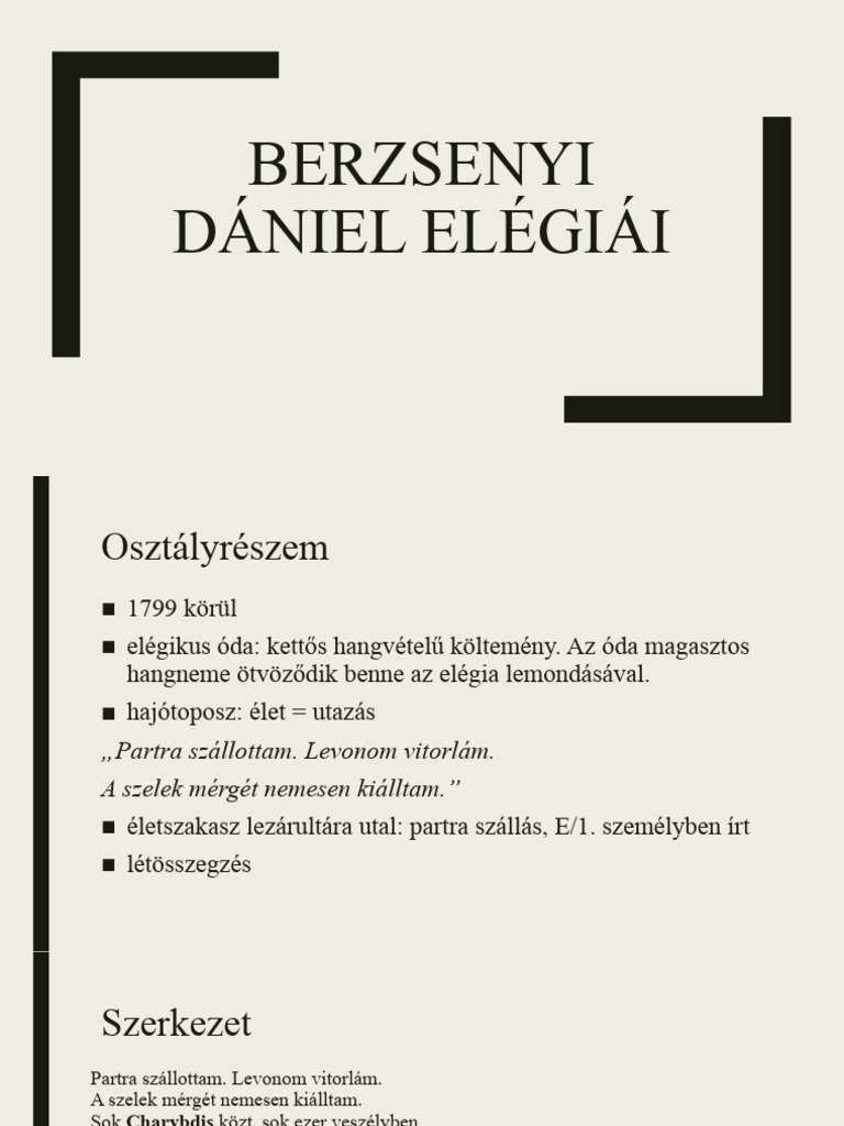 Berzsenyi Dániel Elégiái | PDF