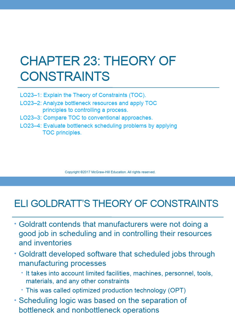 Chap23 - Theory of Constraints | PDF | Scheduling (Production Processes ...