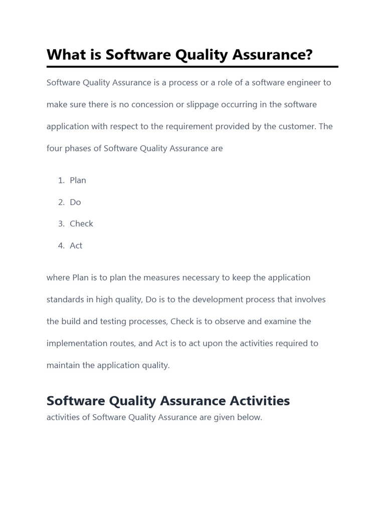 SQA Life Cycle | Download Free PDF | Software Testing | Software Quality
