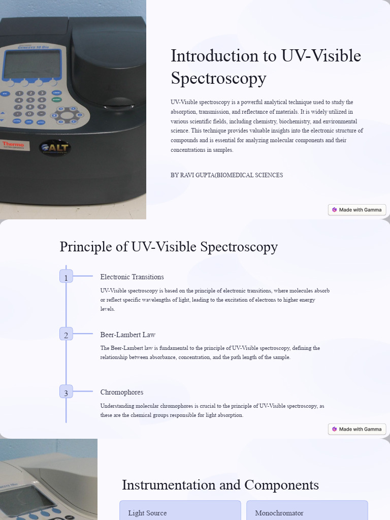 Introduction To UV Visible Spectros | PDF | Ultraviolet–Visible Spectroscopy | Spectroscopy