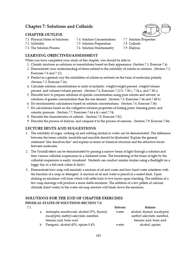 Chapter - 7-Solutions and Colliods | PDF | Solubility | Sodium Carbonate