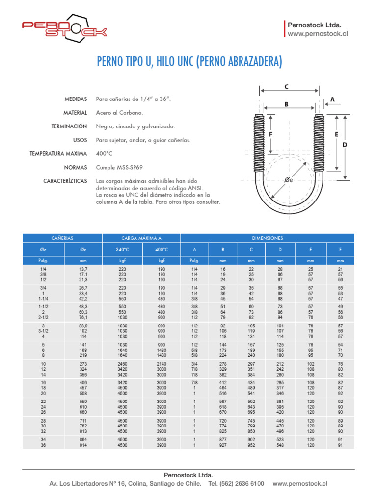 Catalogo de Pernos U | PDF | Materiales de construcción | Metalurgia