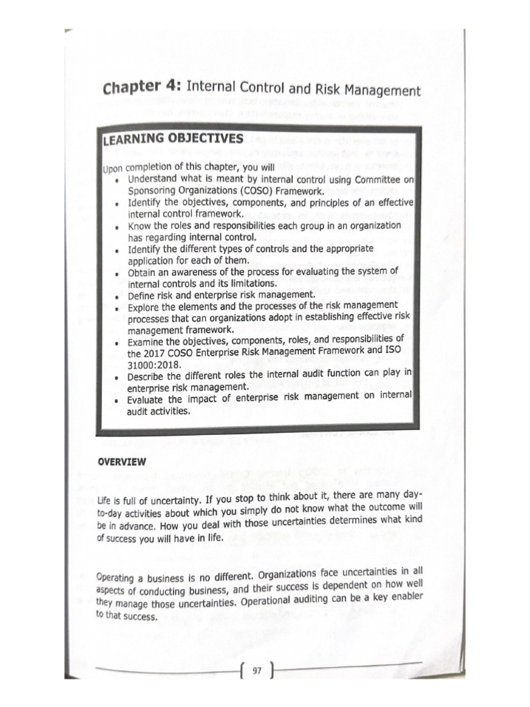 Internal Control and Risk Management Part 1 | PDF