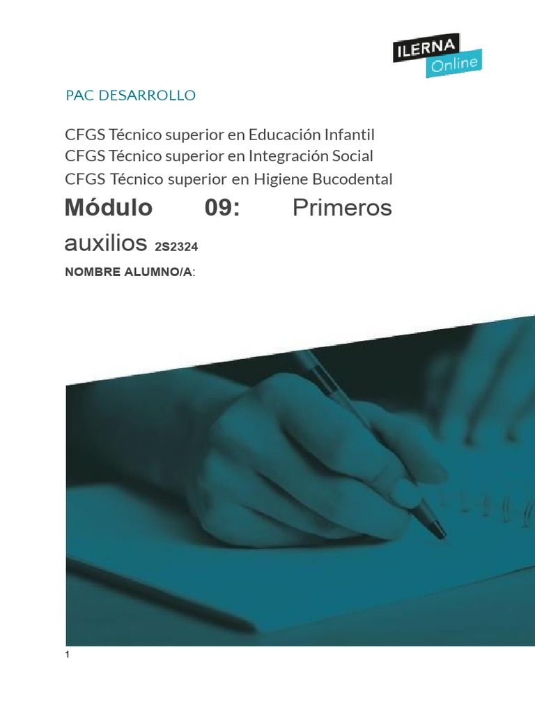 PAC Desarrollo Primeros Auxilios GD - CFGS - HB - EI - IS | PDF ...