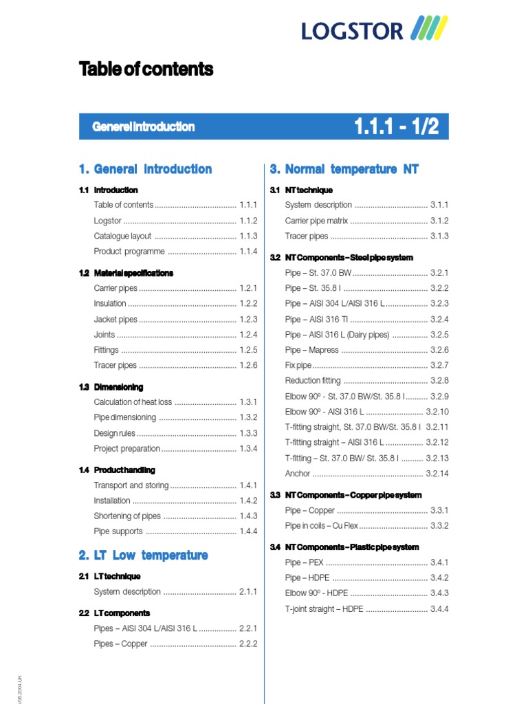 Logstor Catalogue | PDF | Pipe (Fluid Conveyance) | Thermal Insulation