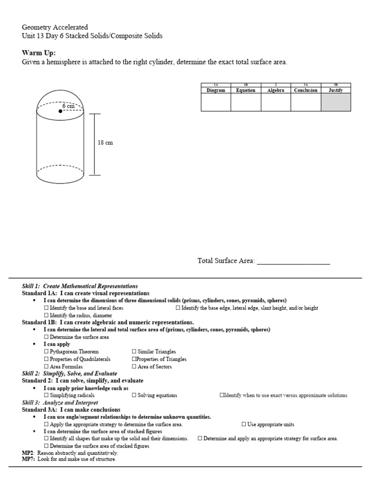 U13 D6+TSA+Stacked | PDF | Area | Sphere