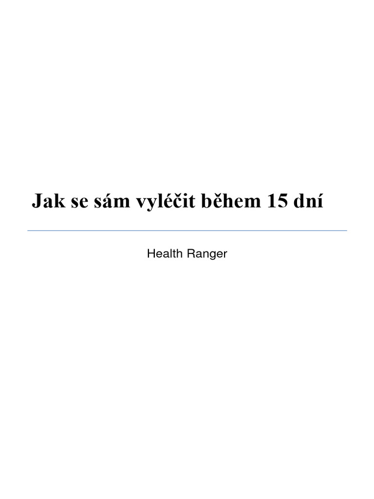 Jak Se Sám Vyléčit Během 15 Dní | PDF
