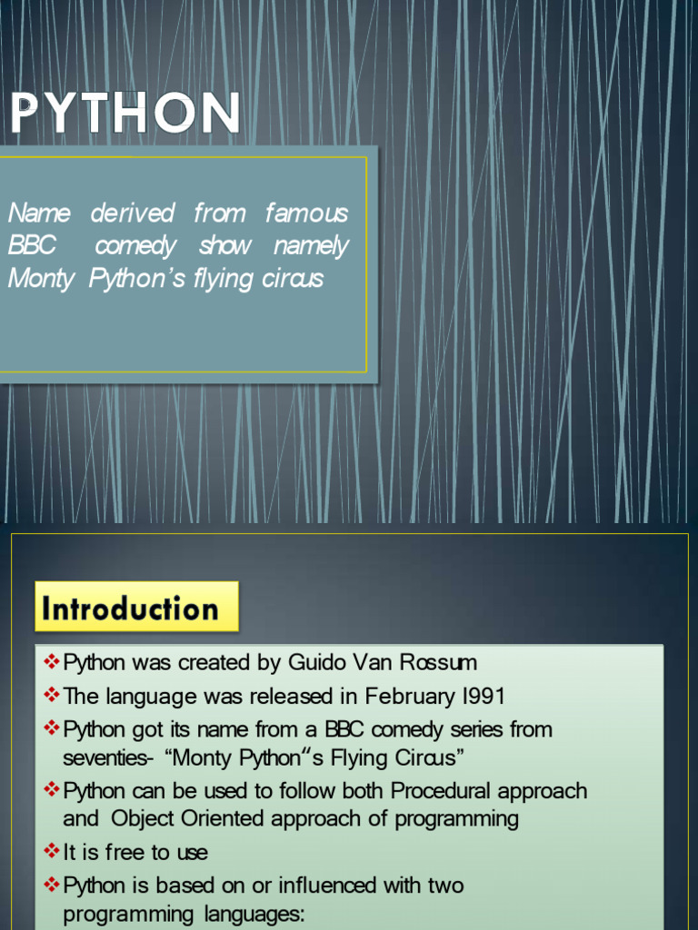 007 Python Introduction | PDF | Python (Programming Language) | Java (Programming Language)