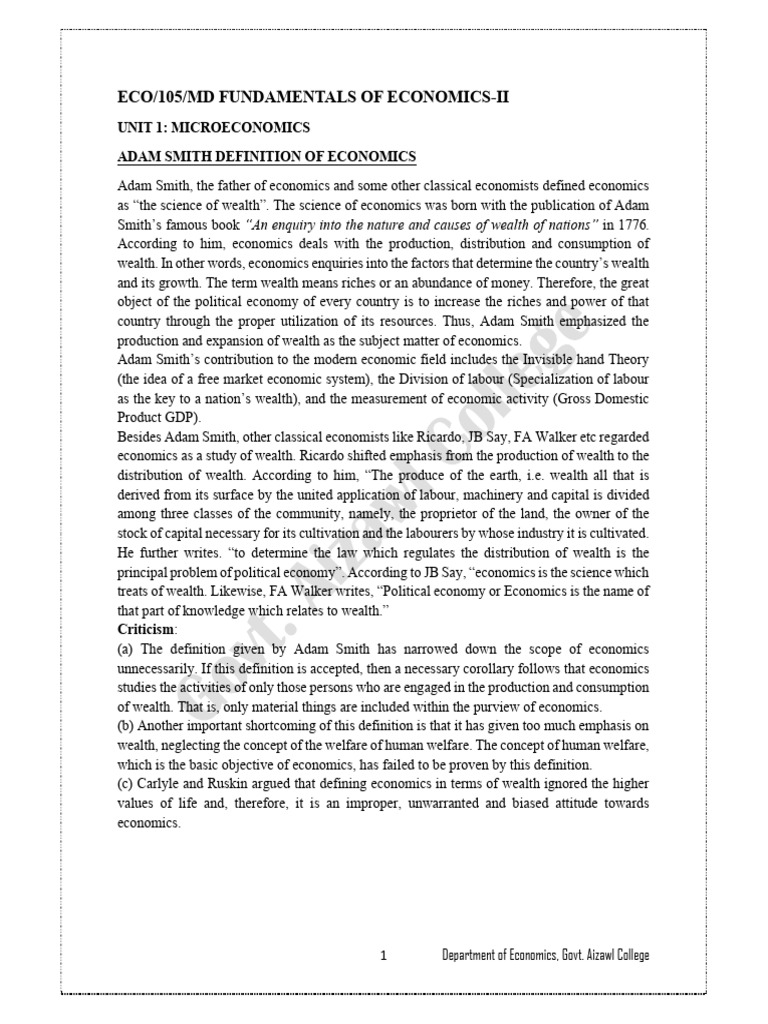 Unit 1 MDC (1711708938486) | PDF | Demand | Supply (Economics)