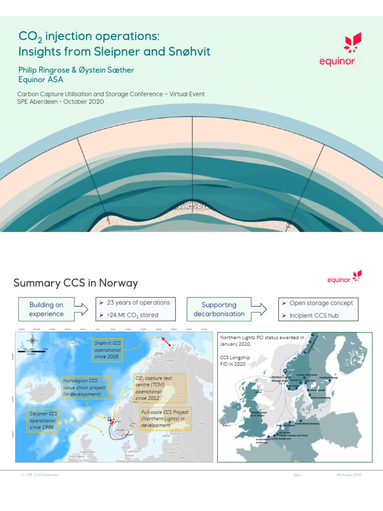 CO2 Injection Operations Insights From Norway 1713335842 | PDF | Carbon Capture And Storage | Gases
