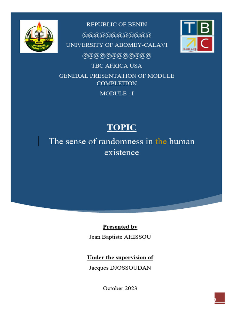 My TBC Thesis | PDF | Randomness | Uncertainty