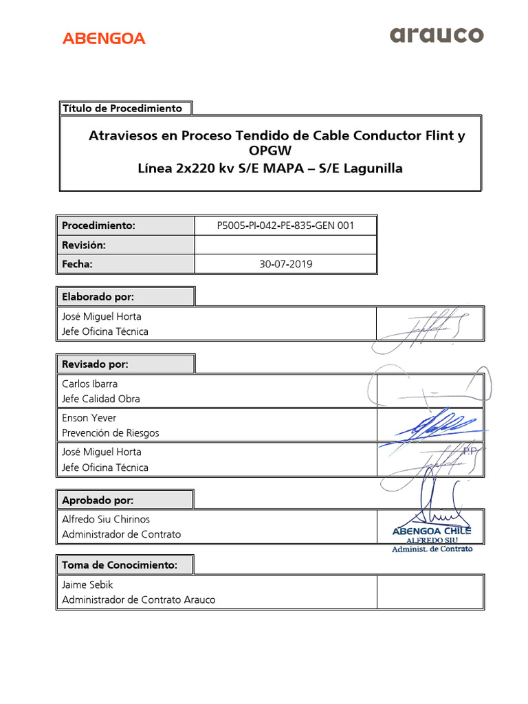 P5005-PI-042-PE-835-GEN-001 Atraviesos en Proceso Tendido de Cable ...