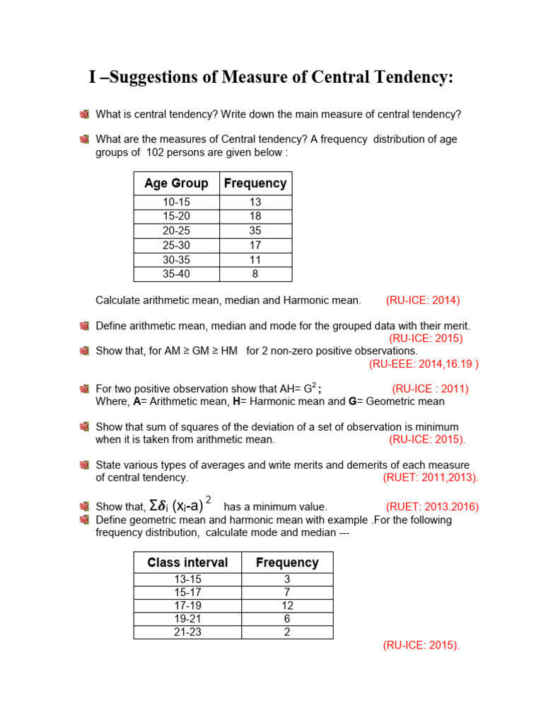 Measures of Central Tendency Explained | PDF | Mean | Median