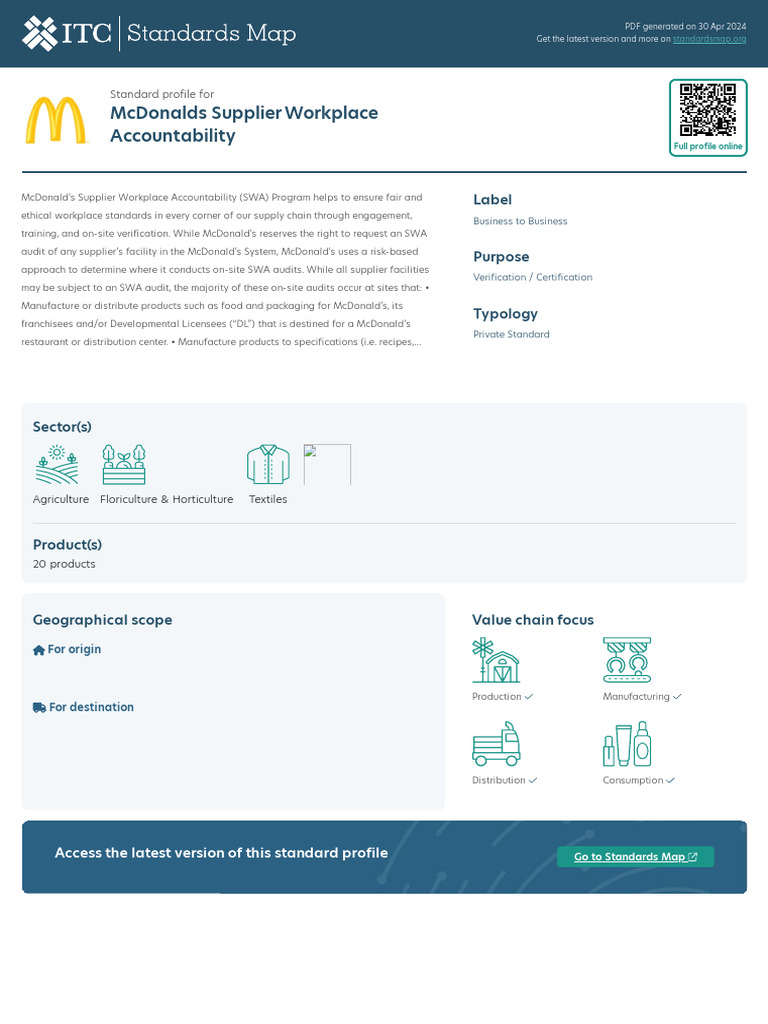 McDonalds Supplier Workplace Accountability | PDF | Business | Economies