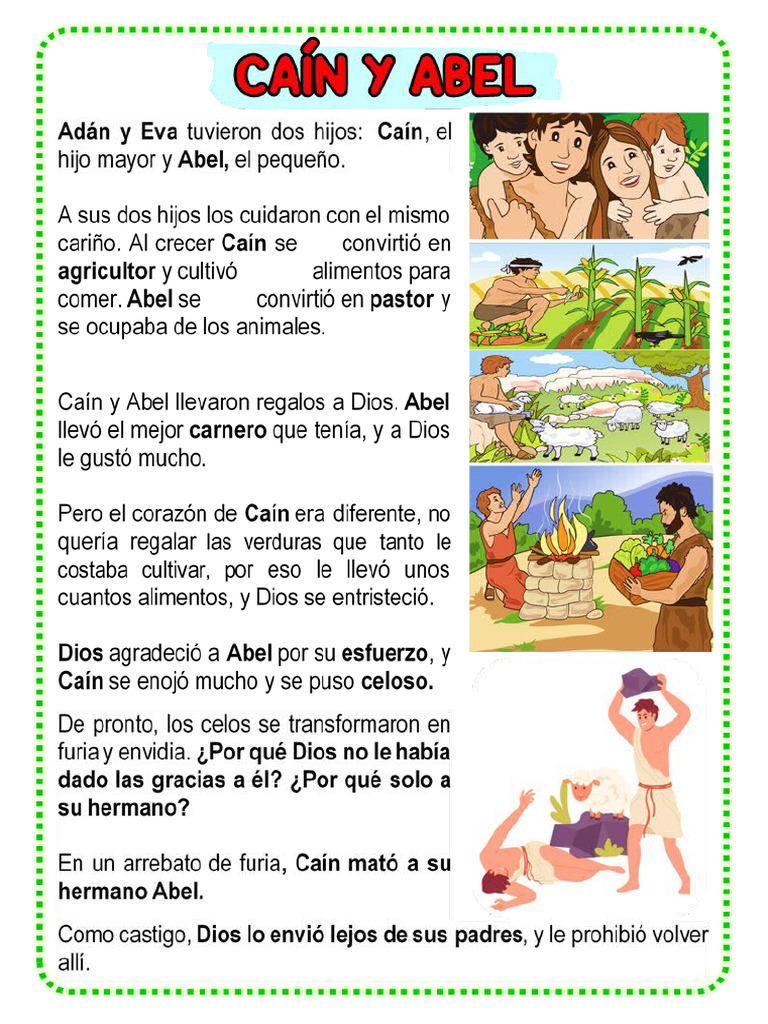 Semana 2 Ficha Caín y Abel | PDF