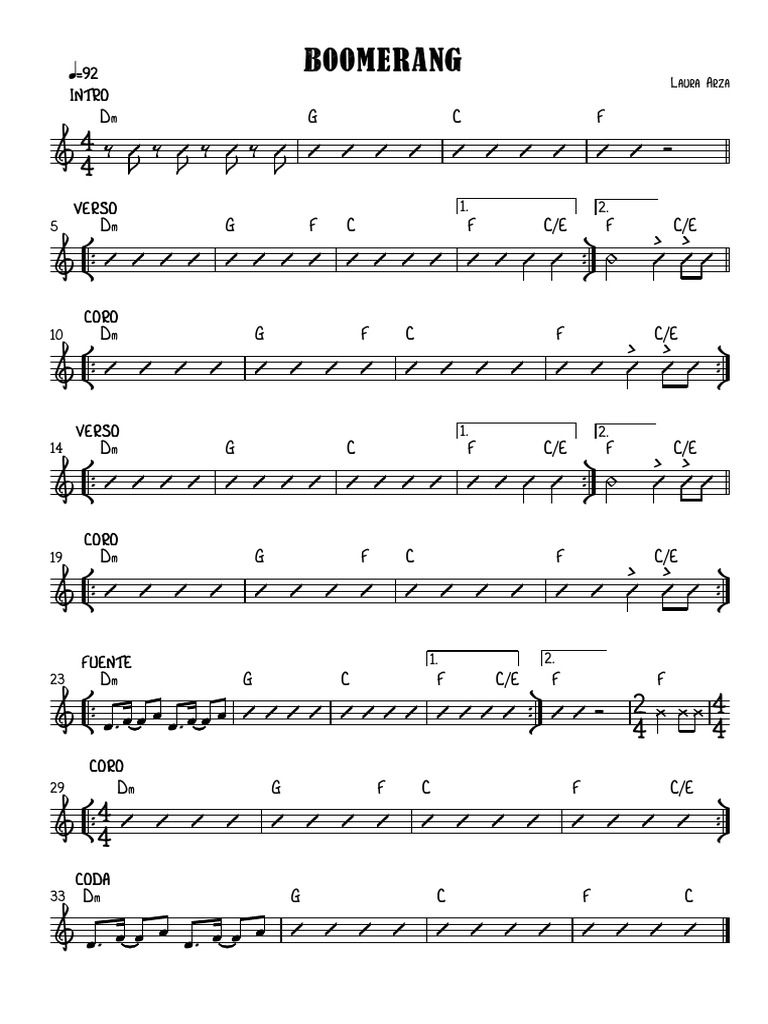 Laura Arza - BOOMERANG - Full Score | PDF