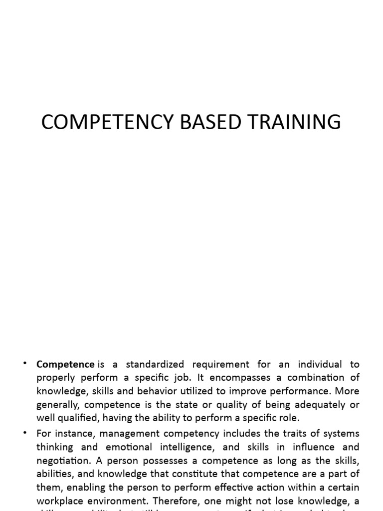 Competency Based Training | PDF | Competence (Human Resources) | Leadership