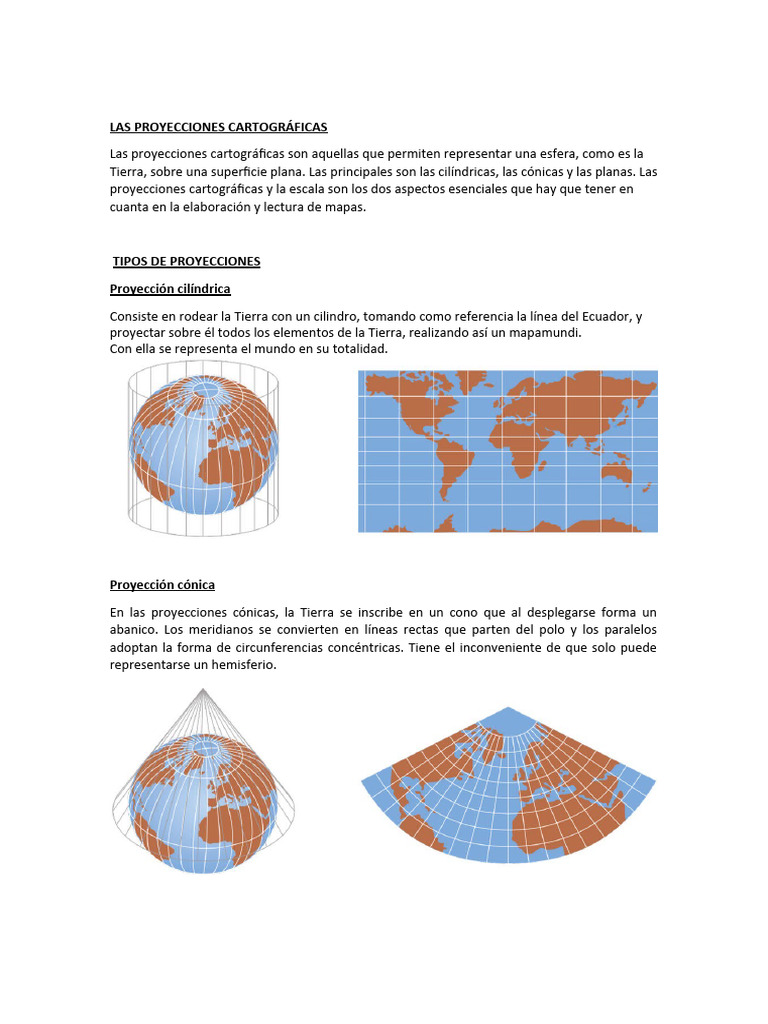 Tipos de Proyecciones Cartográficas | PDF