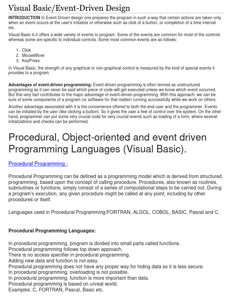 Event Driven Design Pdf Object Oriented Programming Computer 8488