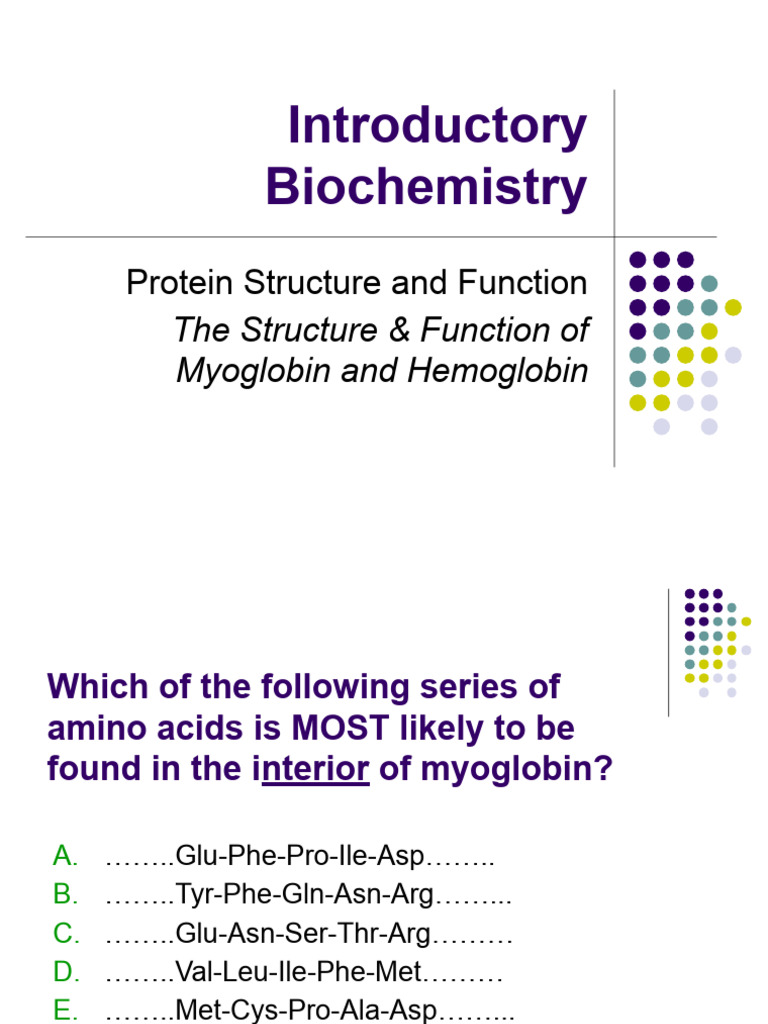 4.protein Function Complete | PDF | Hemoglobin | Proteins