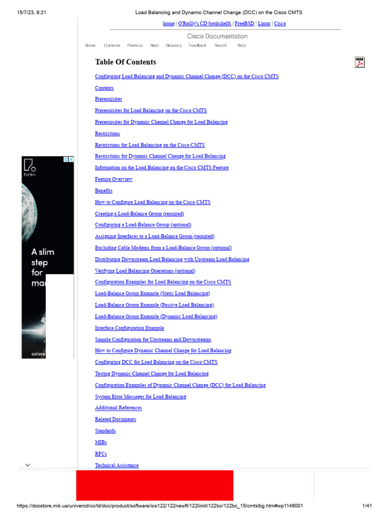 Load Balancing and Dynamic Channel Change (DCC) On The Cisco CMTS | PDF ...