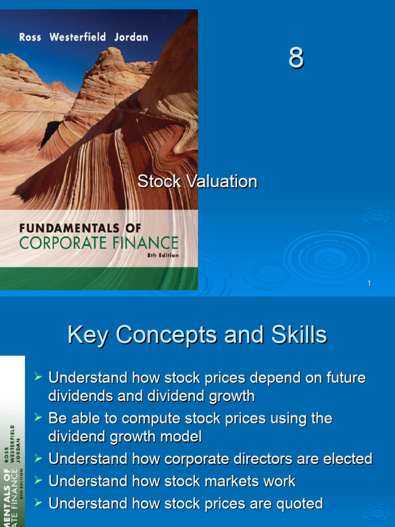 Chapter 8 - Stock Valuation - Student | PDF | Stocks | Dividend