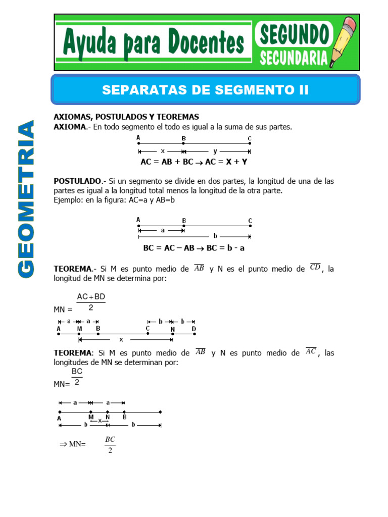 Separatas de Segmentos II para Segundo de Secundaria | PDF | Geometría | Geometría euclidiana