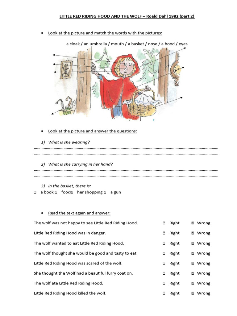 Little Red Riding Hood Activities | PDF