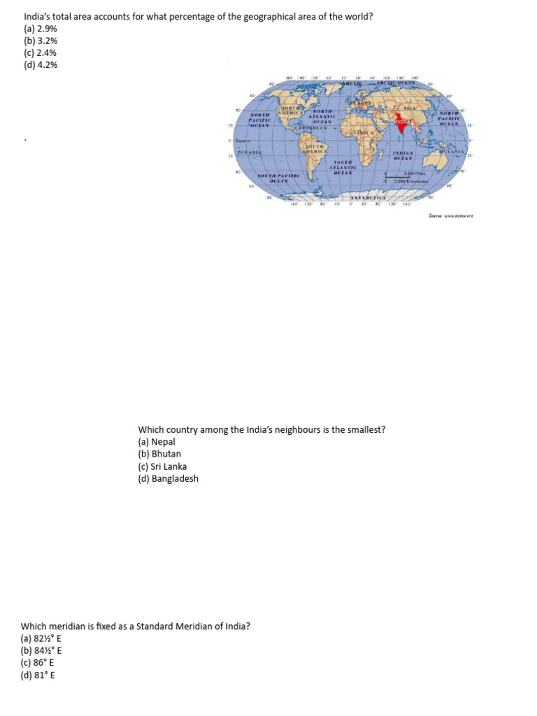 Question - Size and Location | PDF | Latitude | Cartography
