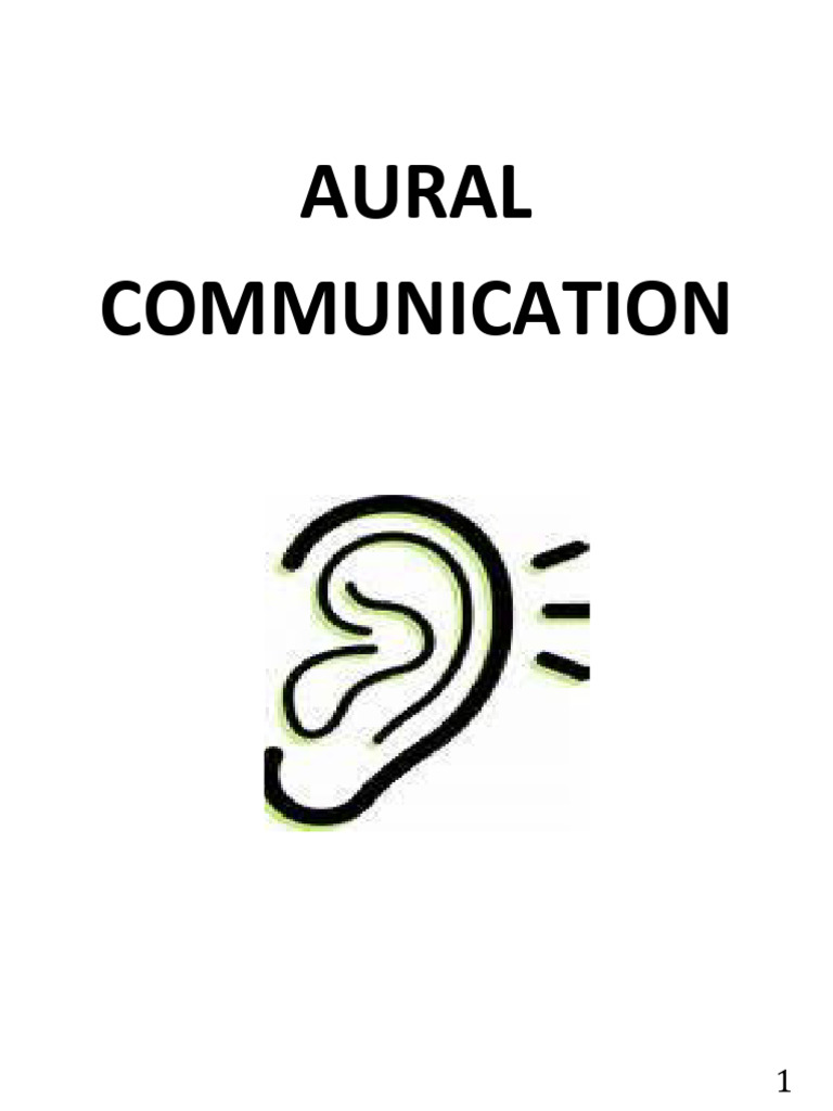 Aural Communication Notes | Download Free PDF | Communication ...