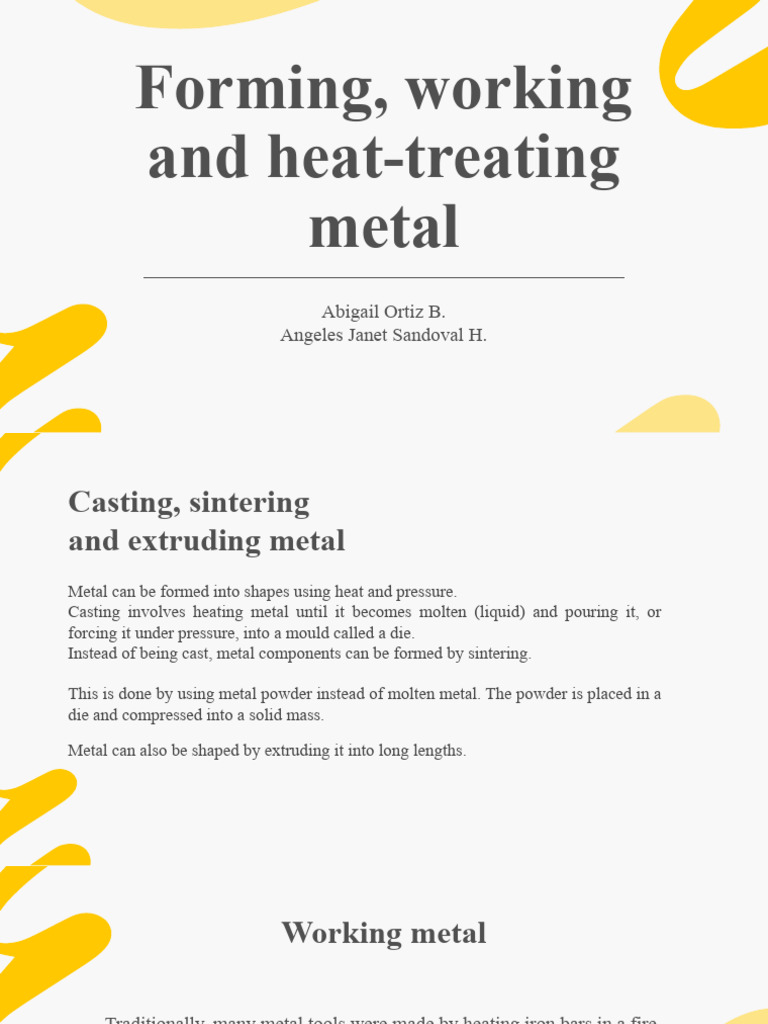 Forming, Working and Heat-Treating Metal | PDF