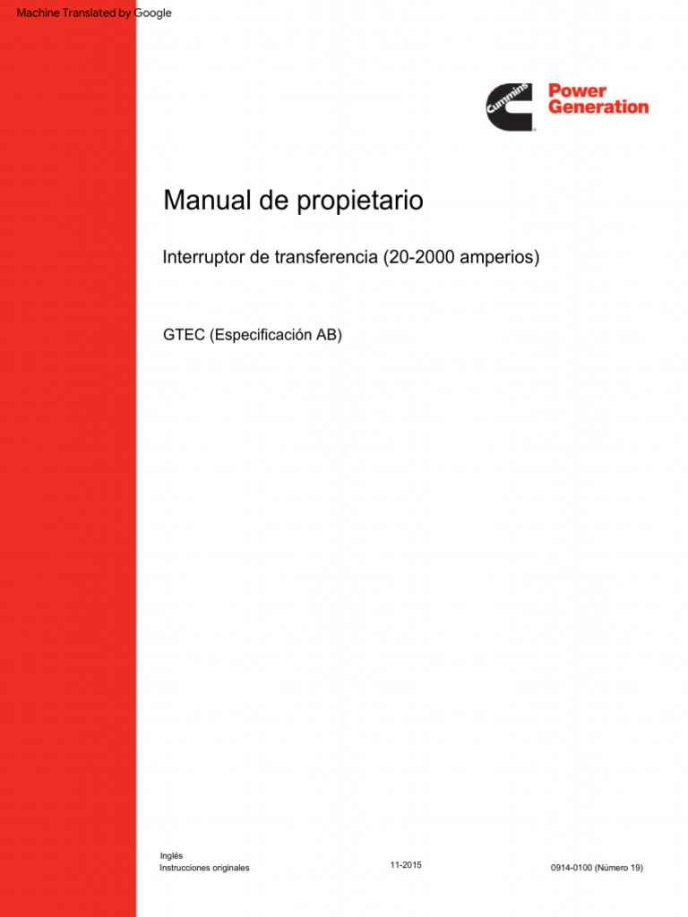 Manual del Interruptor GTEC 20-2000A | PDF | Cambiar | Ingenieria Eléctrica