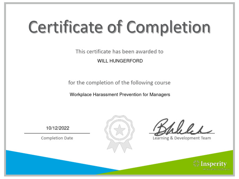 Insperity Sexual Harassment Training | PDF