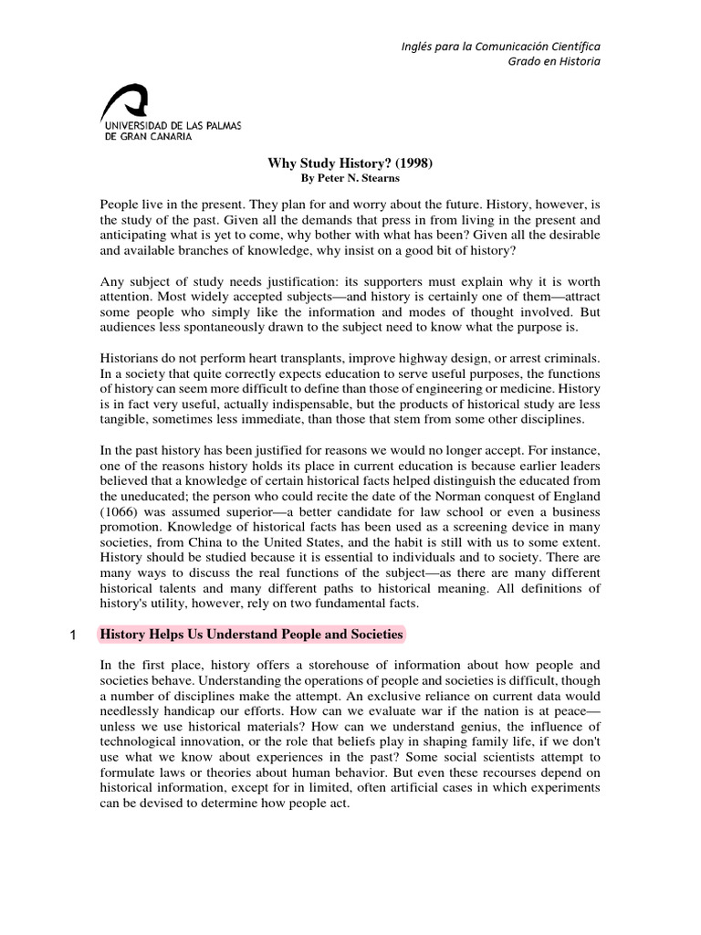 Why History (Definition and Fuction) | PDF | Experience | Reason