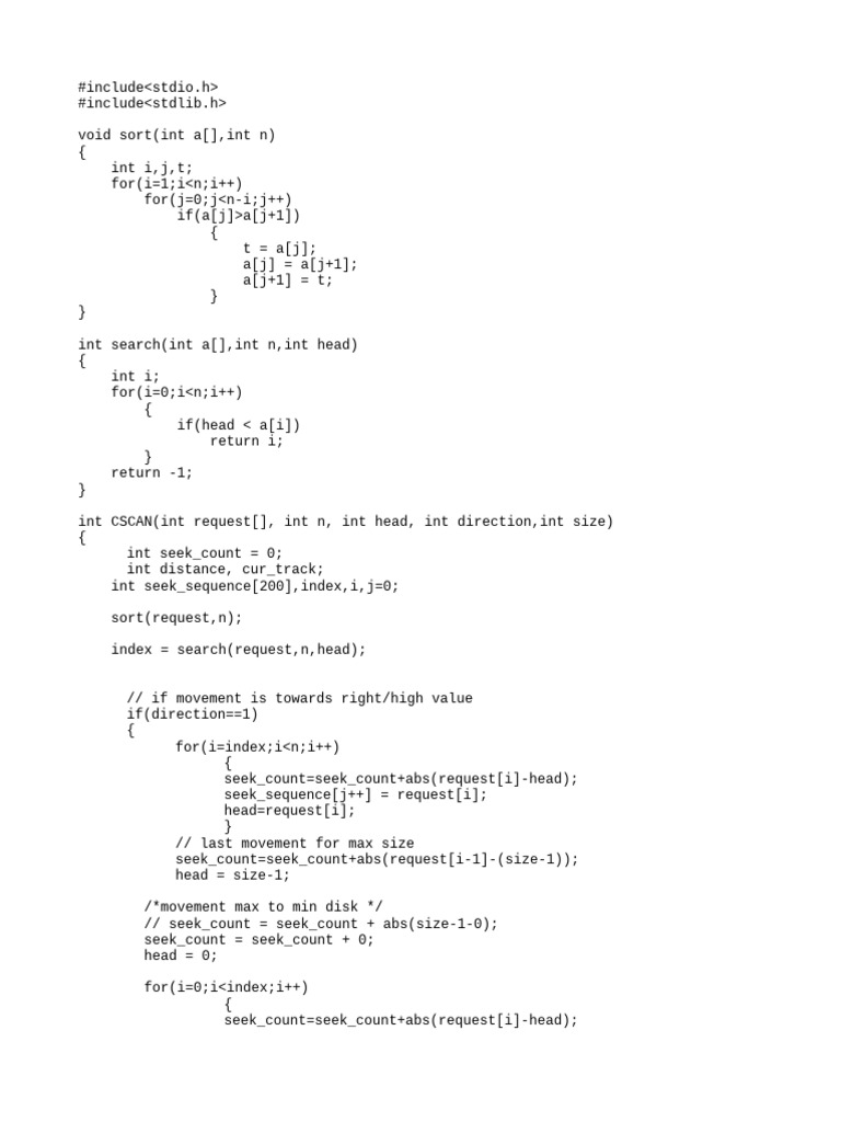 Cscan C | PDF | Computer Programming
