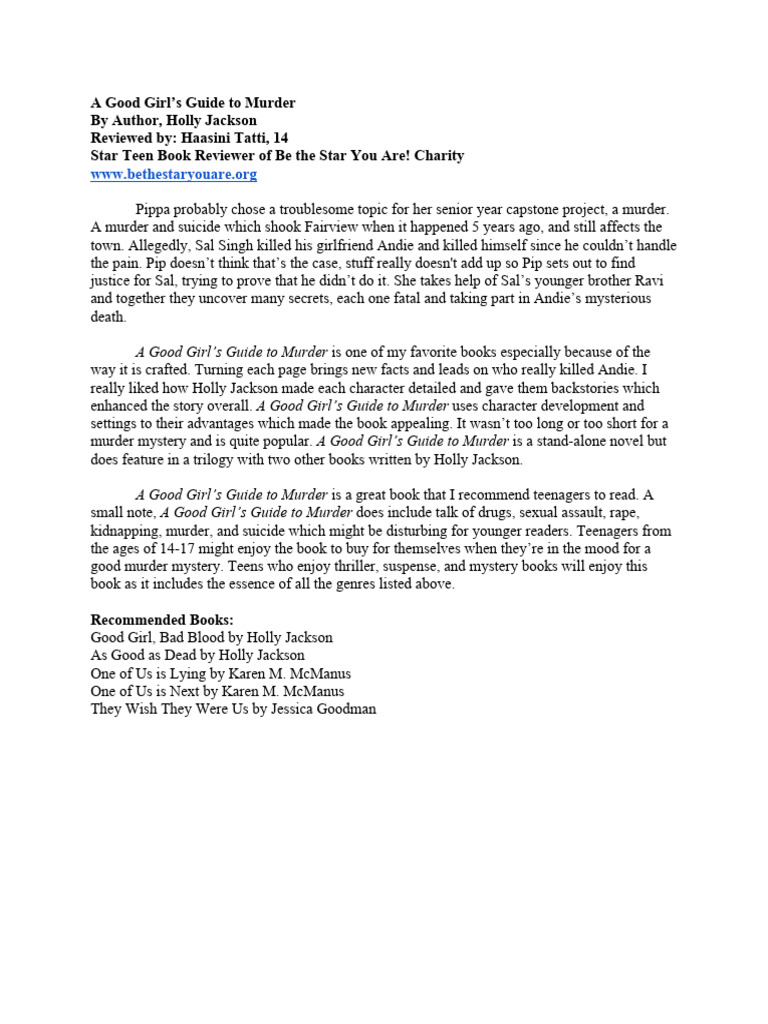 A Good Girls Guide To Murder | PDF