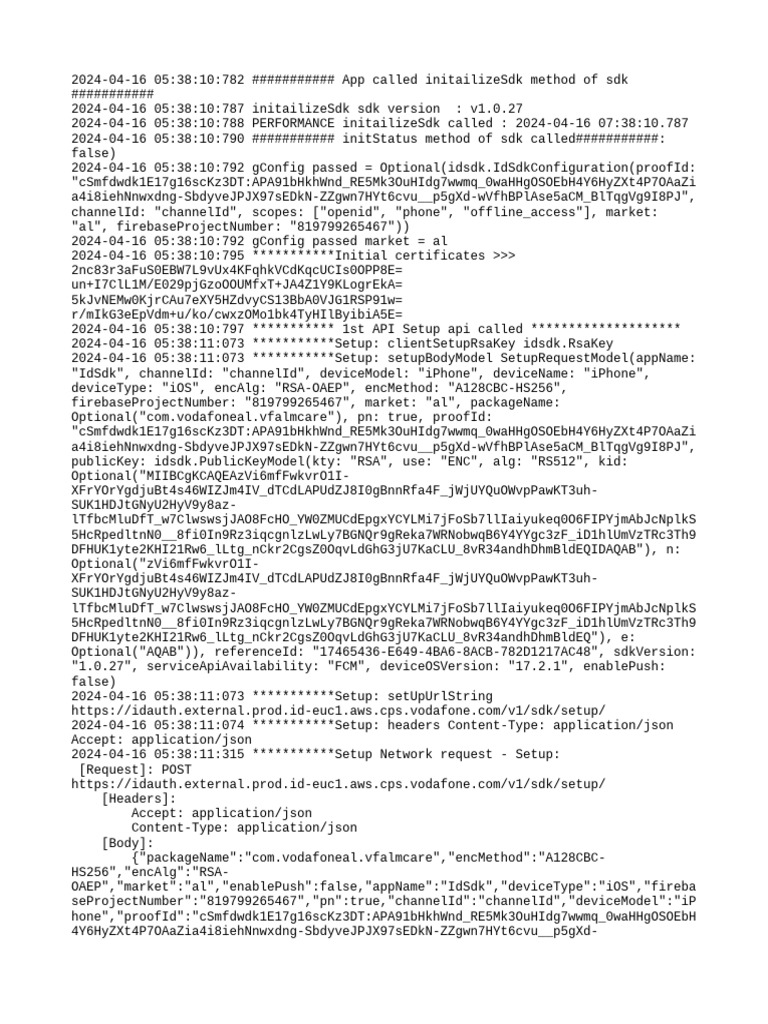 Id SDK Logs | PDF | Computing | Computer Security