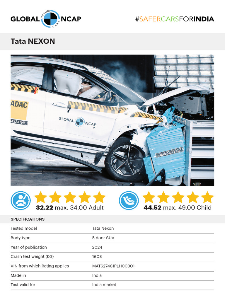 Tata Nexon Safety Features | PDF | Airbag | Seat Belt