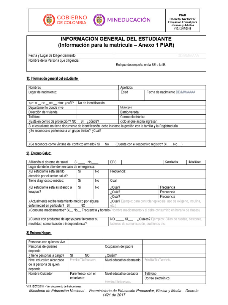 Piar Ejemplo | PDF | Educación de la primera infancia | Enseñando