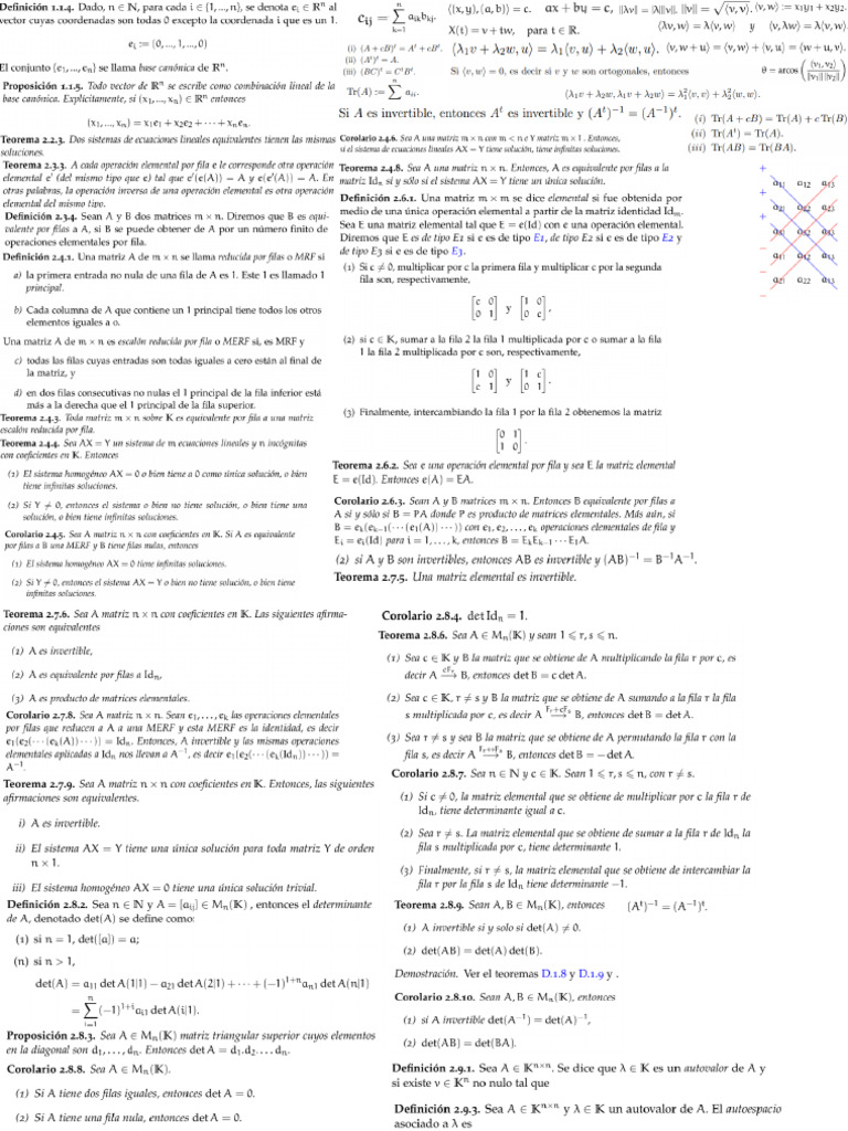 Resumen Algebra | PDF
