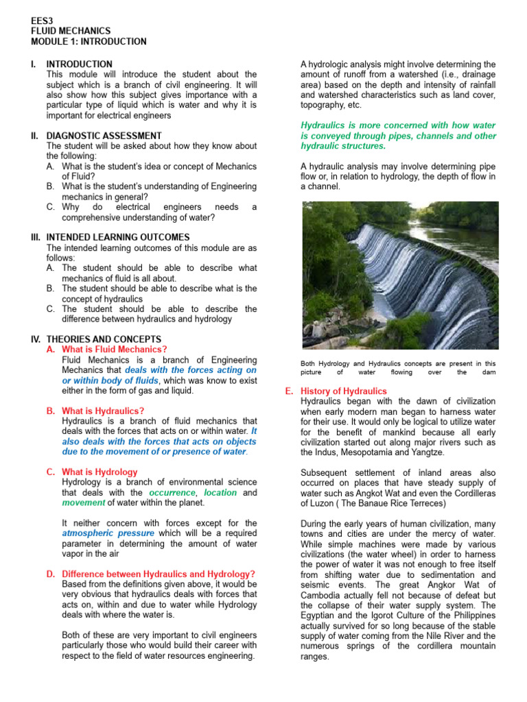 Module 1 | PDF | Fluid Dynamics | Hydraulics