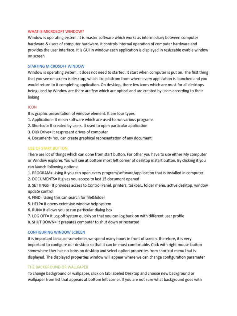 Microsoft Window | PDF | Window (Computing) | Graphical User Interfaces