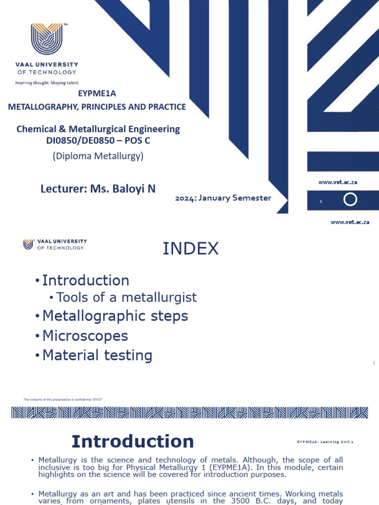 Learning Unit 1 - Metallography | PDF | Metallurgy | Metals