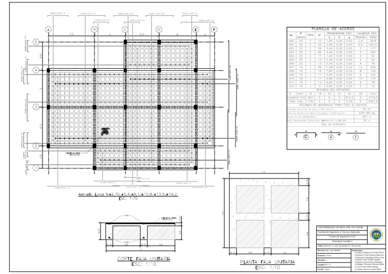 Plano Losa Alivianada - DEBER 3 Ejercicio 2 | PDF