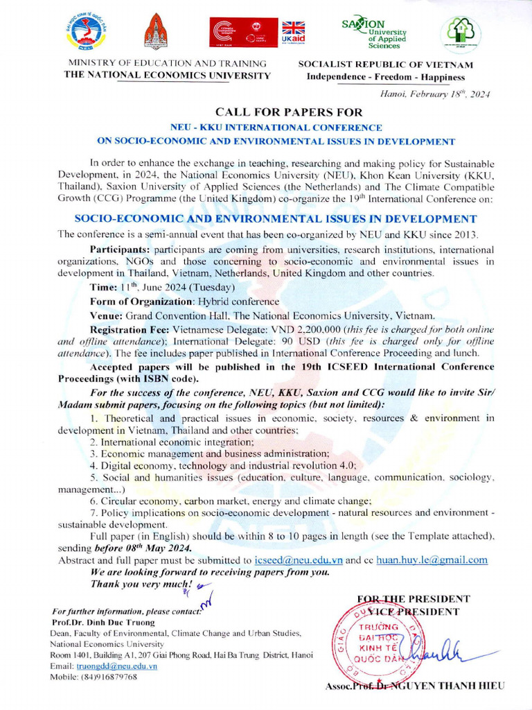 2024 - ICSEED - Call For Paper Full | PDF