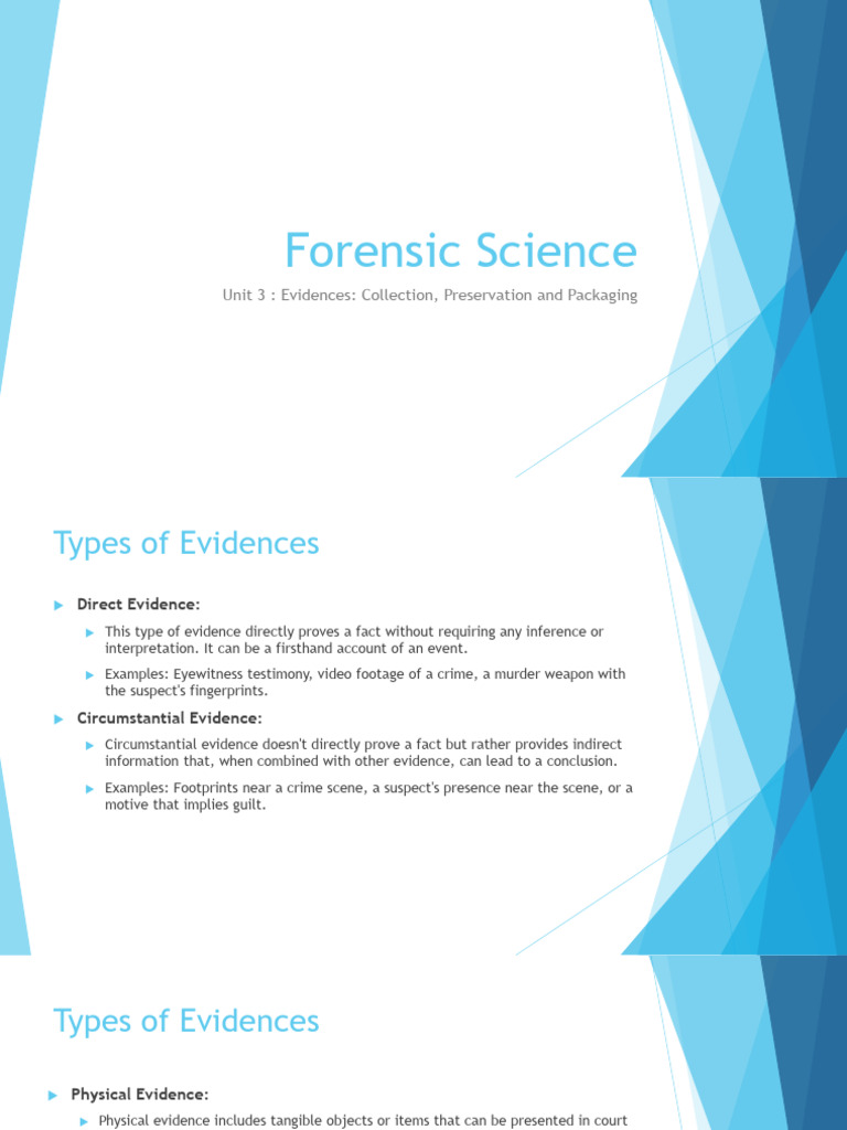 Forensic Evidence: Collection & Preservation | PDF | Crime Scene