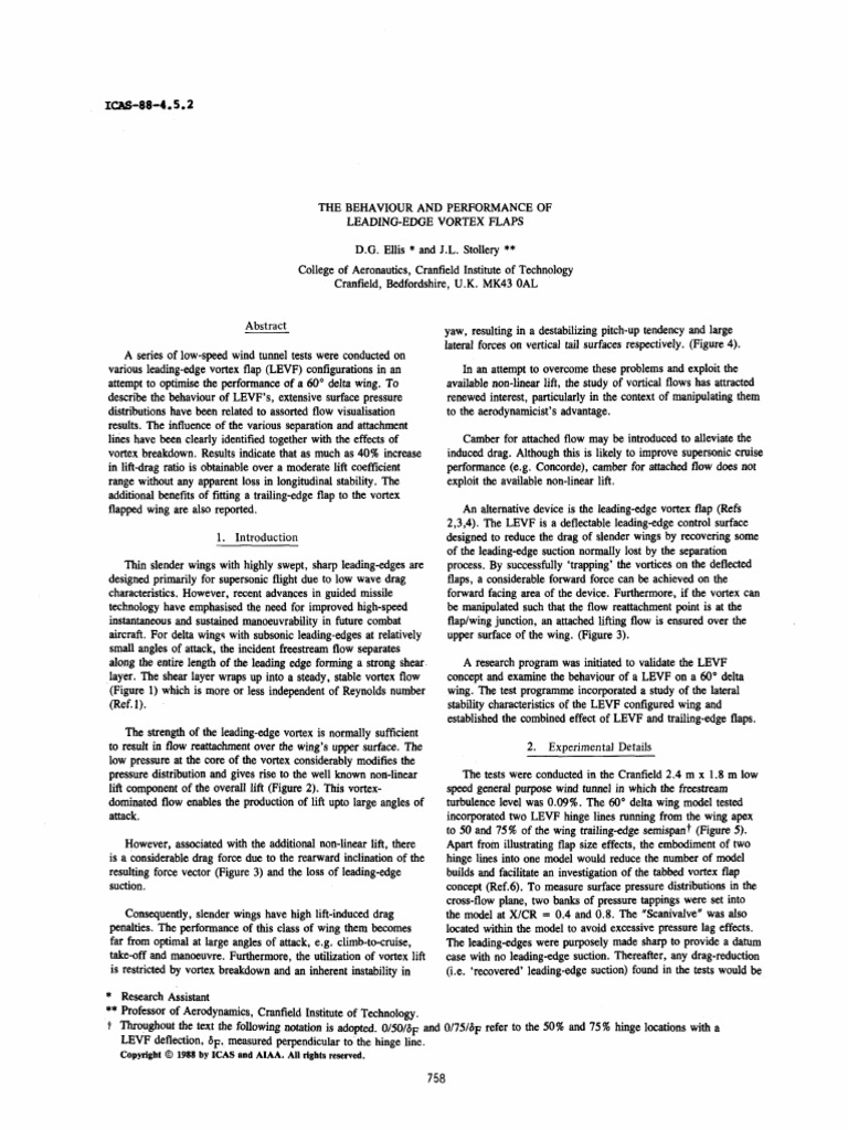 Leading Edge Vortex Flaps | PDF