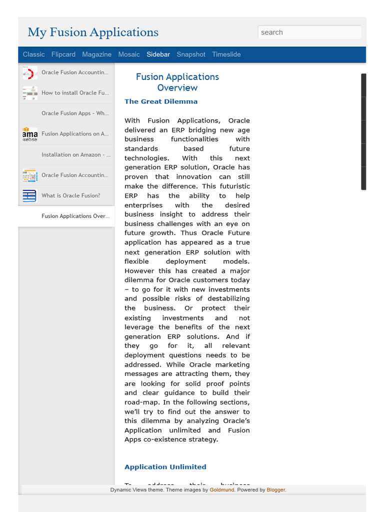 Fusion Applications Overview - My Fusion Applications | PDF ...