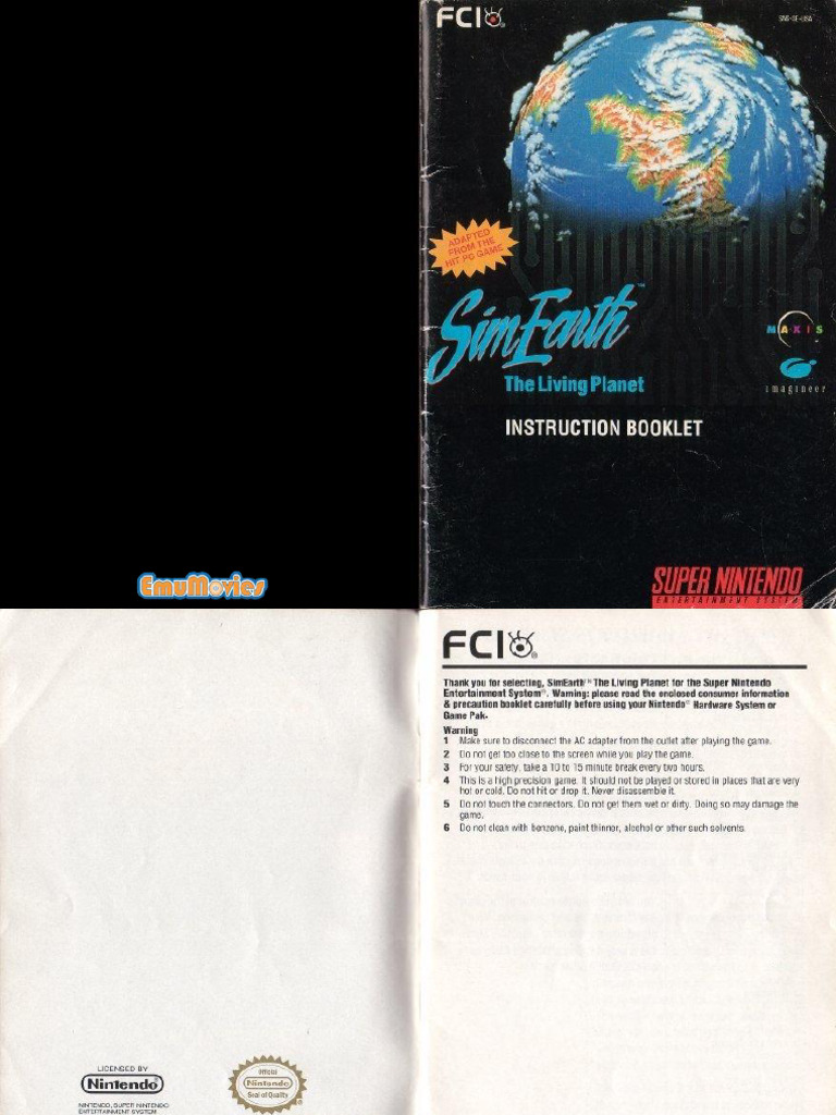 Sim Earth - The Living Planet (U) (!) - Manual | PDF