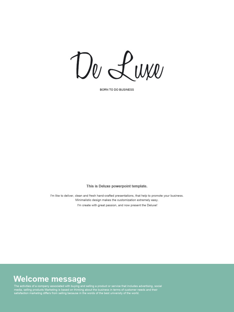 Deluxe Powerpoint Template | PDF | Pleasure